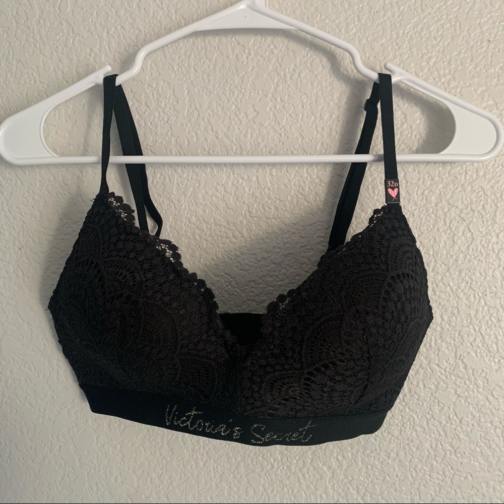 Victoria's Secret Like New Black Lace Bra 32d - Gem
